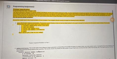Programming Assignment2 Problem Specification Chegg