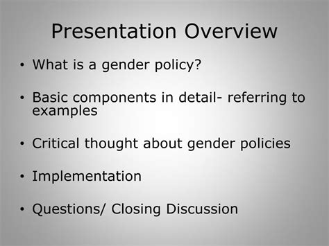 Ppt Gender Policy Framework Components Of A Gender Policy Powerpoint