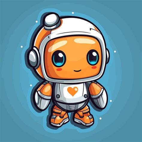 Premium Vector Cute Little Cube Shape Robot
