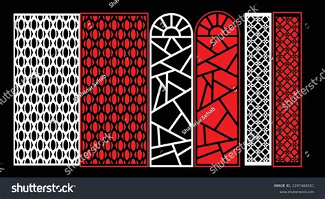 Decorative Wall Panels Set Jali Design Stock Vector Royalty Free