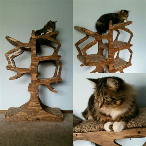 Handmade Cat Tree Shaped Like A Tree Etsy
