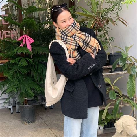 뽐뿌오는 장희령 버버리 목도리 근본 캐시미어 체크 머플러 네이버 블로그