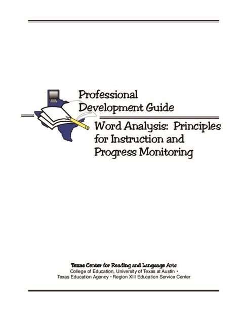 Word Analysis Principles For Instruction And Progress Monitoring The