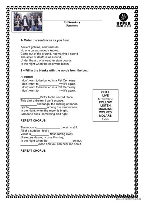 Song Activity Song And Nursery Rhym… English Esl Worksheets Pdf And Doc