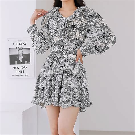 데일리나인 무료배송 Dn9ne 여성 여름 여성 쉬폰 휴양지 하객룩 결혼식 미니 원피스 여자