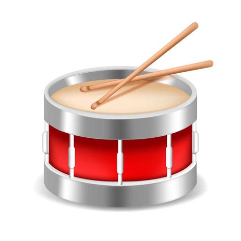 Realistic Detailed 3d Red Snare Drum Vector 22177437 Vector Art At