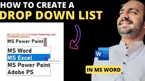 How To Create And Edit Drop Down List In Ms Word Youtube