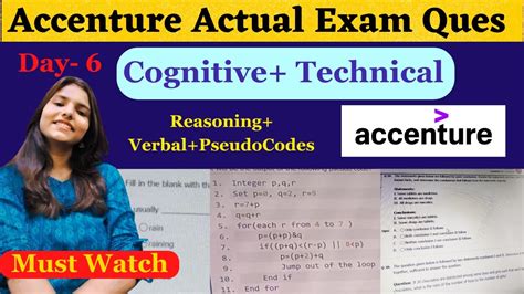 Accenture Cognitive Technical Assessment Questions Accenture Exam Questions