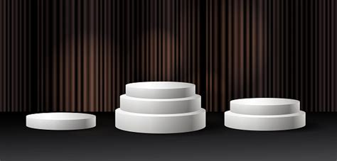 벡터 수상자 는 배경에 검은 커튼 무대 조명 배경 템플릿 시상식 개념과 연단 메달 수상대에 대한 스톡 벡터 아트 및 기타 이미지 메달 수상대 3차원 형태