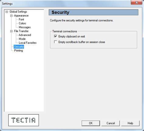Defining Security Settings