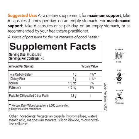 Pectasol Capsules Clinically Proven Modified Citrus Pectin