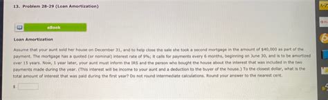 Solved 13 Problem 28 29 Loan Amortization Ebook Loan