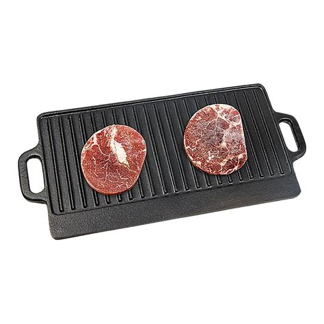 46×22 Cm Cast Iron Reversible Griddle Plate Kitchenware Crew