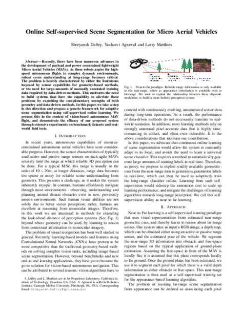 Pdf Self Supervised Scene Segmentation For Micro Aerial Vehicles