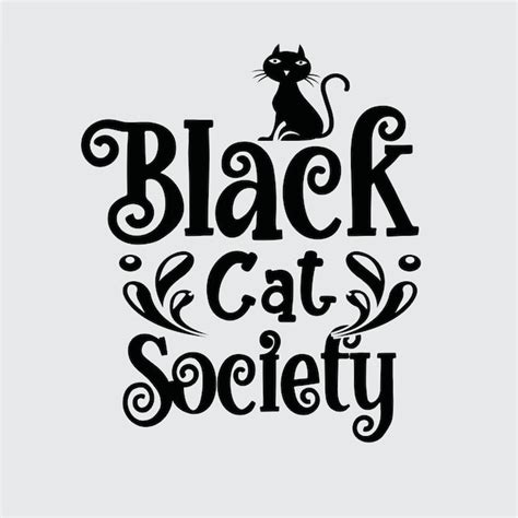 Premium Vector Black Cat Society T Shirt Design