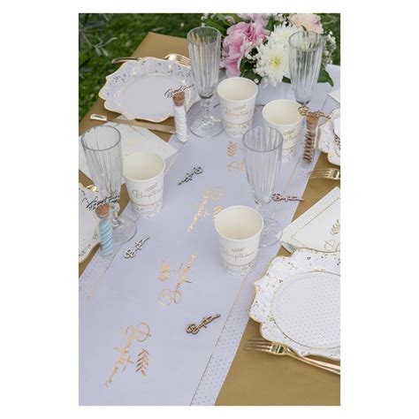Chemin De Table Baptême Organza Et Or