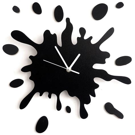 Настенные часы Клякса 30х32 см черные бесшумные купить C доставкой на