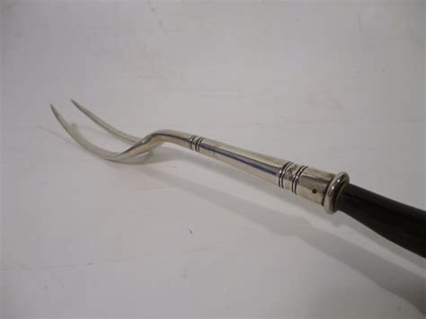 Pair Large Horn Handled Toasting Forks At 1stdibs