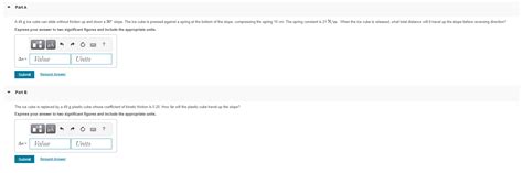 Solved The Ice Cube Is Replaced By A G Plastic Cube Whose Chegg