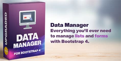 data manager tables and forms handler for bootstrap 4 code market