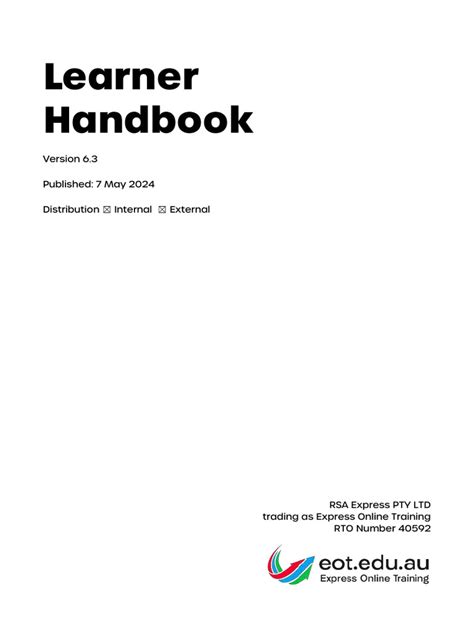 Learner Handbook Pdf
