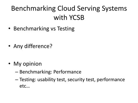 Ppt Benchmarking Cloud Serving Systems With Ycsb Powerpoint Presentation Id2353625