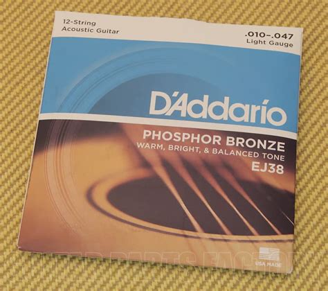 Ej38 Daddario 12 String Phosphor Bronze Light 10 47 Acoustic Reverb