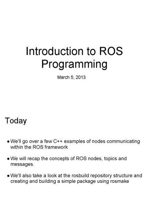 introduction to ros programming march 5 2013 pdf library