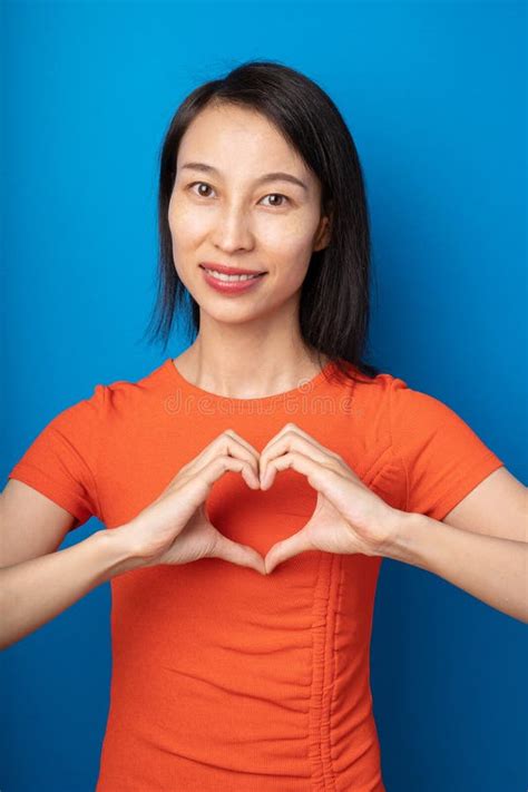 Lovely Romantic Symbol Smiling Beautiful Slim Chinese Asian Woman Stock Image Image Of Girl