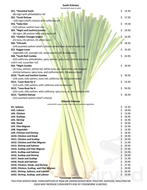 Lemongrass Thai And Sushi 2 Menus In Columbus Georgia United States