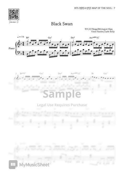 Bts 방탄소년단 Black Swan Sheet Music Pdf Pianoinu Mymusic5
