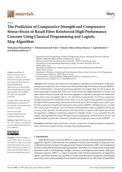 PDF The Prediction Of Compressive Strength And Compressive Stress