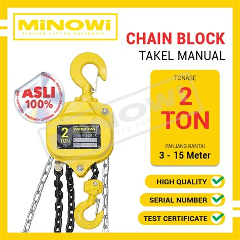 Chain Block 2 Ton Vt Series Minowi Tahan Lama
