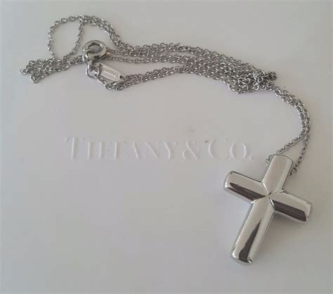 Tiffany And Co Solid Platinum And Diamond Etoile Cross Necklacependant