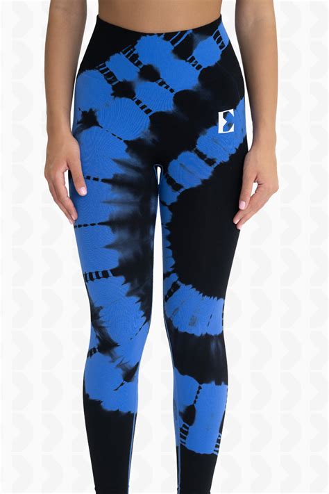 Blueblack Tie Dye Scrunchy Legging Dark Blue Leggings Pulse