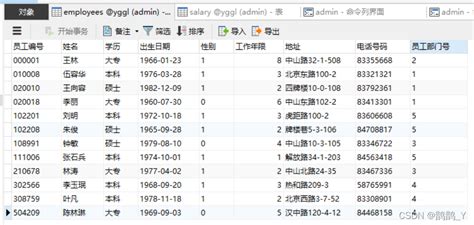 【mysql】对yggl表的查询综合练习针对 Yggl数据库查询 Employees 表的员工部门号和性别要求消除重复行 Csdn博客