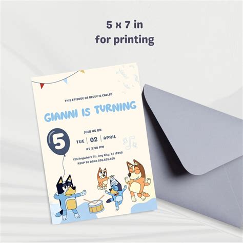 Bluey Birthday Invitation Video Invitation Birthday Personalized