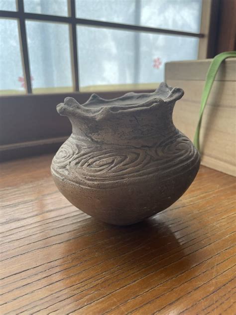 Yahooオークション 【希少】縄文土器 亀ヶ岡式 縄文小型広口壺 検