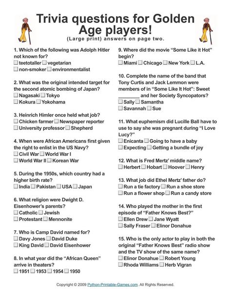 Printable Activity Packets For Seniors