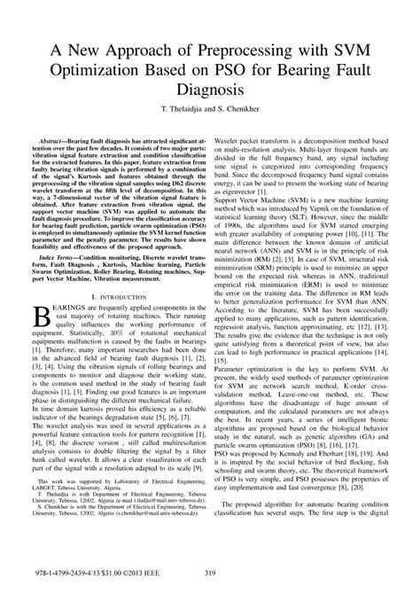 一种新的基于粒子群优化算法的支持向量机预处理的轴承故障诊断分析方法外文翻译资料 文献翻译网