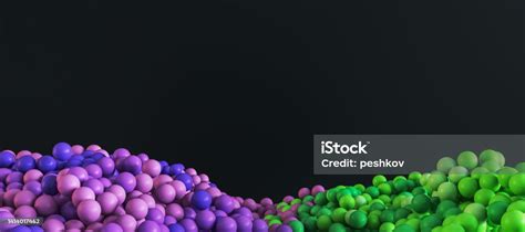 텍스트와 광고를위한 모의 장소와 검은 벽지에 추상적 인 넓은 다채로운 거품 디자인 및 배너 개념 3d 렌더링 3차원 형태에 대한 스톡 사진 및 기타 이미지 Istock