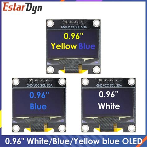 096 Inch Iic Spi Serial 74pin Whiteblueyellow Blueyellow Oled Display Module Ssd1306 12864
