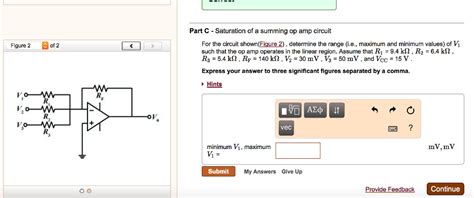 SOLVED Part C Saturation Of A Summing Op Circuit Figure 2 Of 2