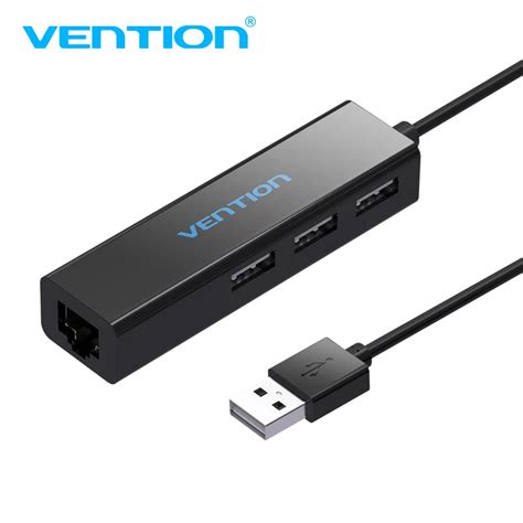 Vention Usb Hub Ethernet Adapter Usb 20 Hub 3 Port 10100 Mbps Network