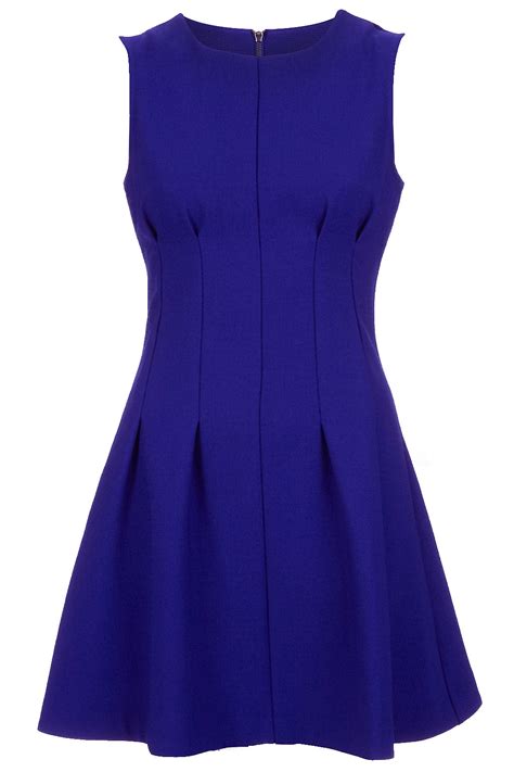 Lyst Topshop Seam Waist Shift Dress In Blue