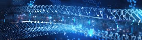 Gene Blue Matrix Numbers Style Background Generative Ai Stock