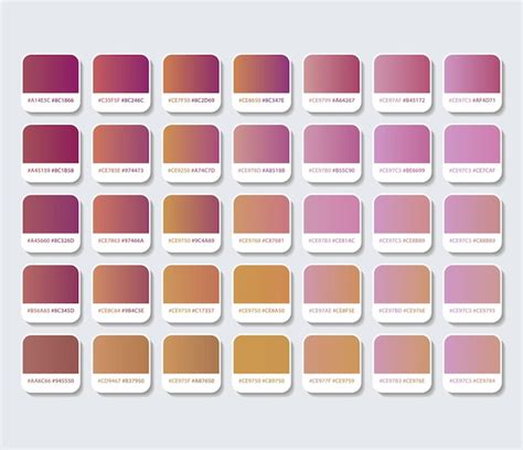 Premium Vector Brown And Pink Gradient Color Palette With Hex