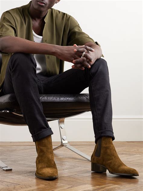 Saint Laurent Wyatt Suede Chelsea Boots For Men Laarzen Outfit Su De