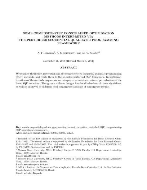 Pdf Some Composite Step Constrained Optimization Methods Interpreted