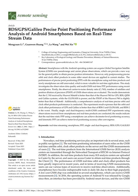 Pdf Bdsgpsgalileo Precise Point Positioning Performance Analysis Of Android Smartphones